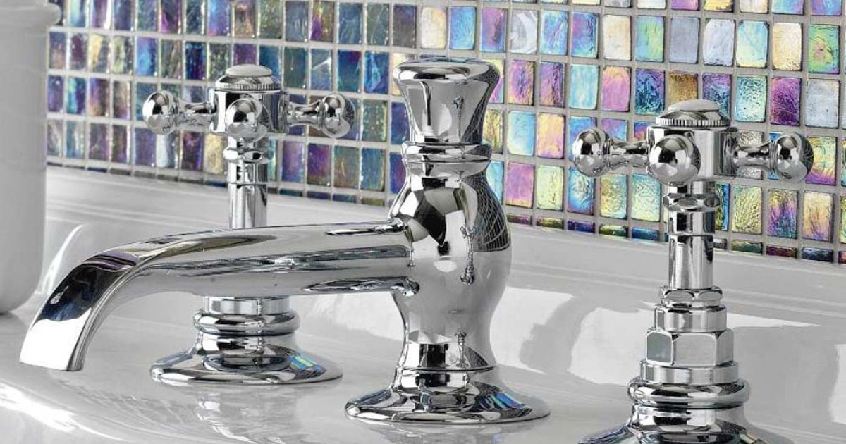 3-Hole Basin Faucet in Italian Vintage Chrome Brass