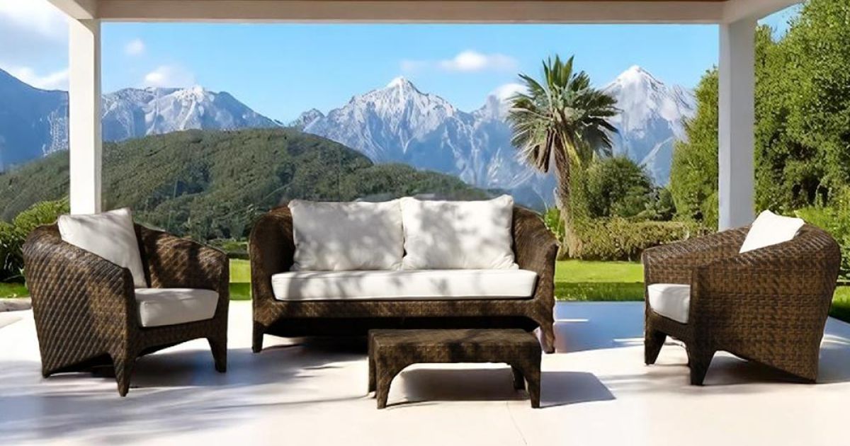 Polyrattan lounge set REHAU brand in different finishes