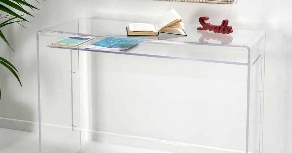 Design desk in transparent plexiglass, produced in Italy, Barga