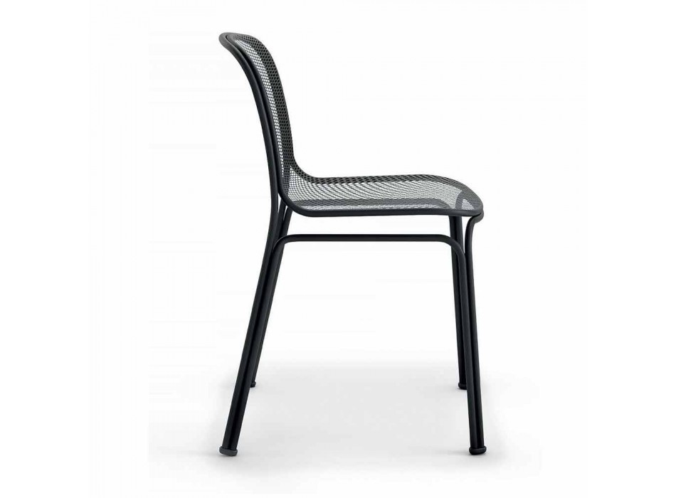 Outdoor Stackable Metal Chair Made in Italy, 4 Pieces