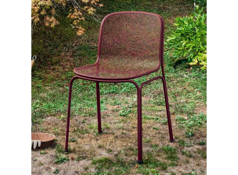 Outdoor Stackable Metal Chair Made in Italy, 4 Pieces