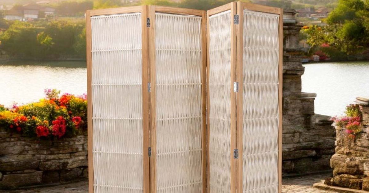 Divider in Teak, Aluminum and Rope Weaving