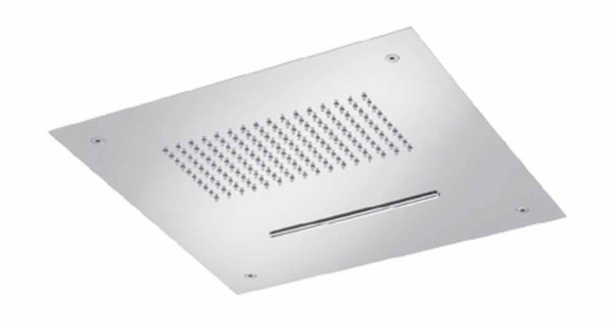 Double jet shower head in modern steel made in Italy