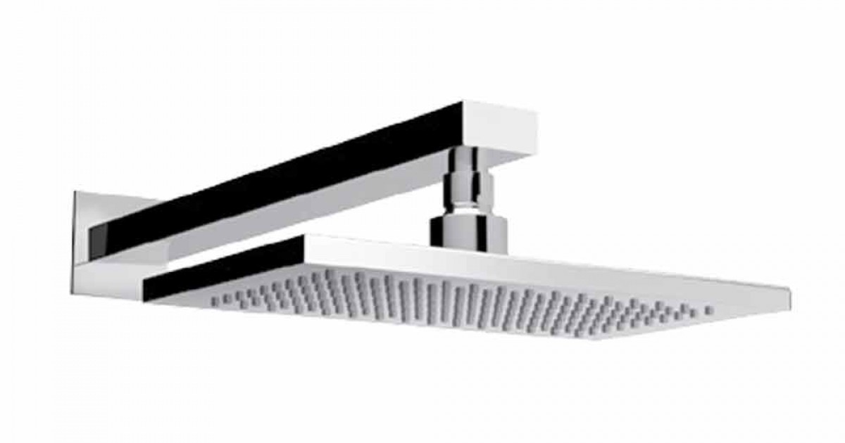 Single jet wall shower head in Steel and Brass Made in Italy