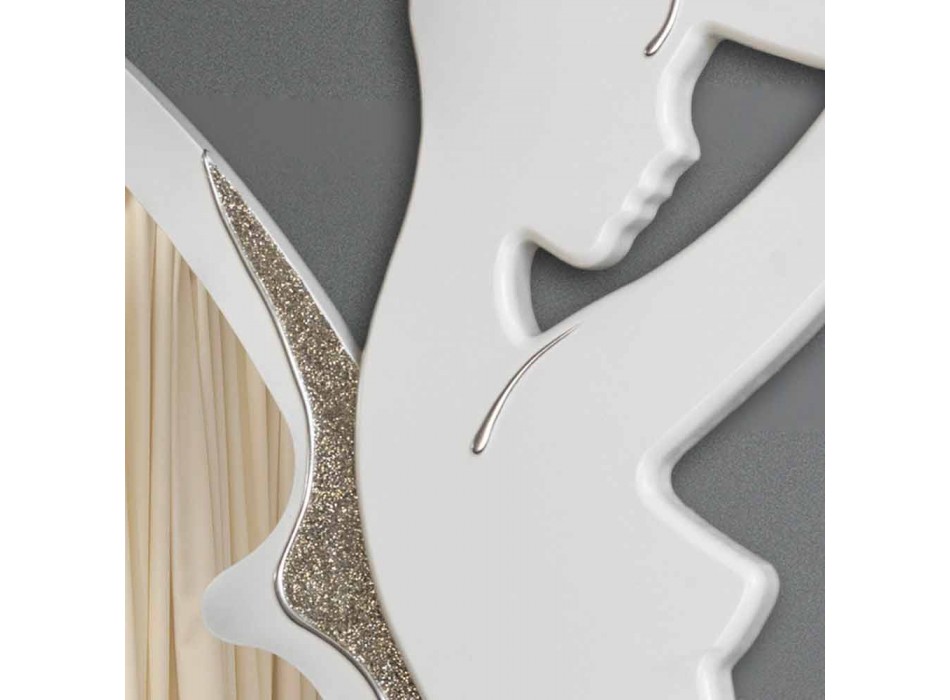 Decorative White Wall Mirror Trilli, made in italy