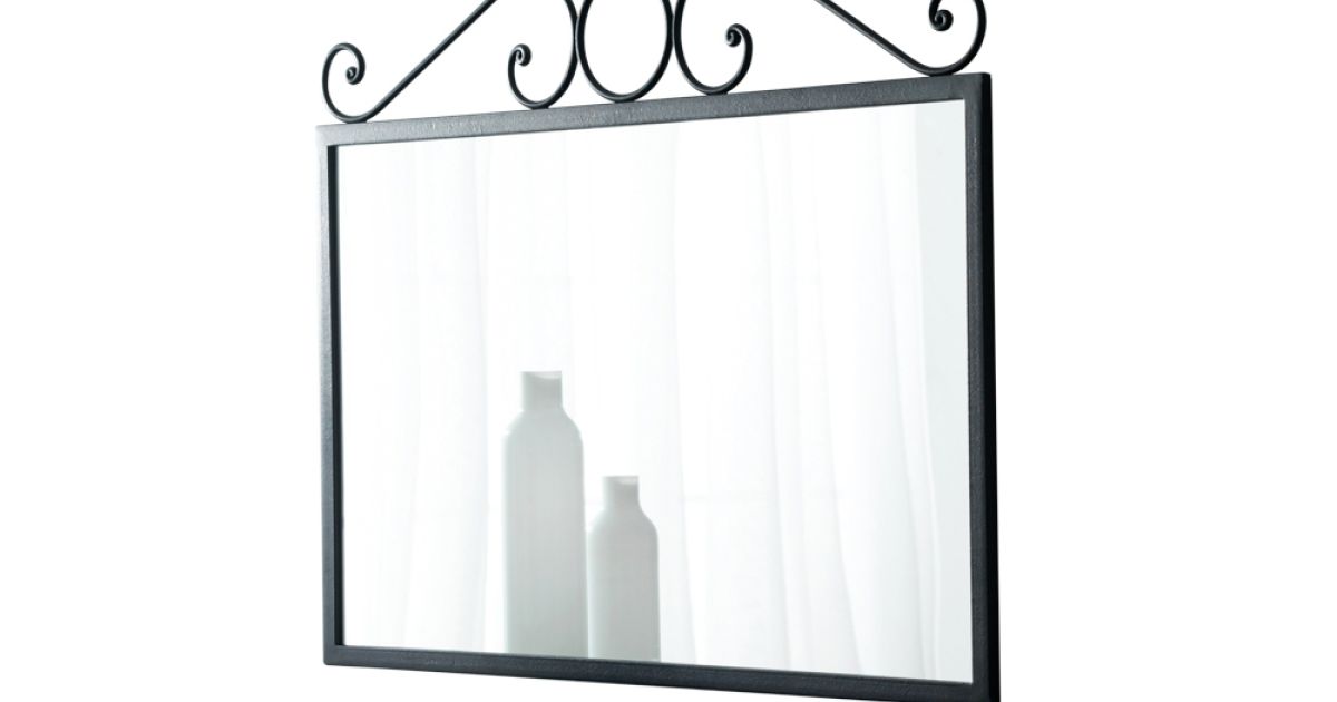 Mirror with Graphite Black Tubular Iron Frame