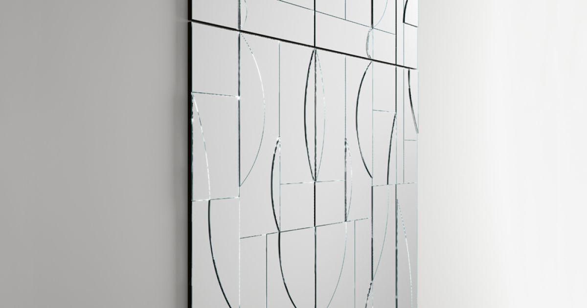 Modular Mirror with Wooden Structure Made in Italy