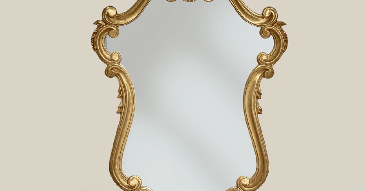 Luxury Shaped Mirror with Gold Leaf Decorated Frame