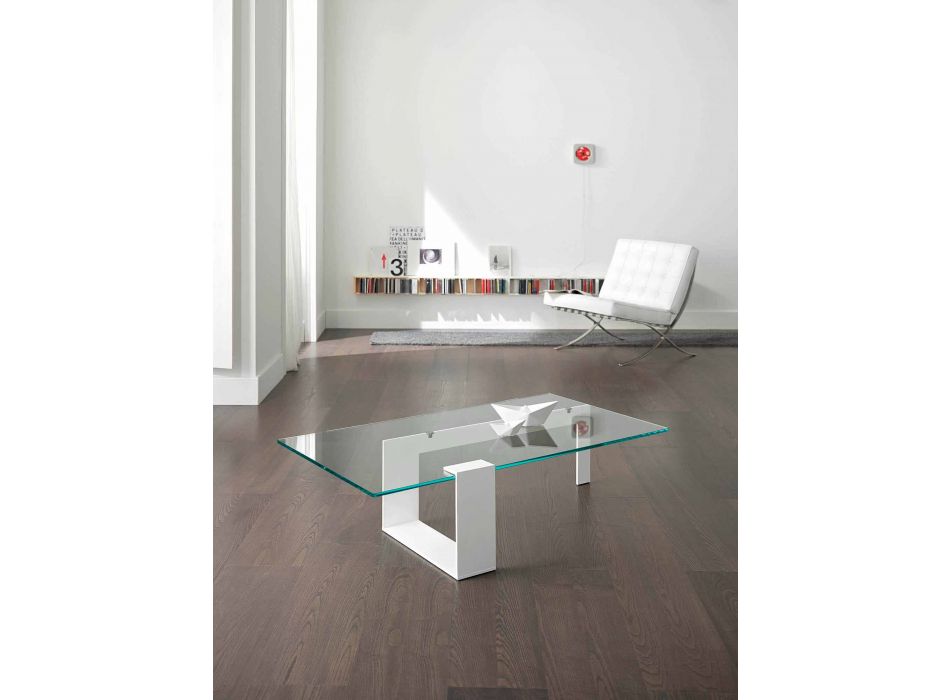 Extralight Glass and Metal Coffee Table Made in Italy