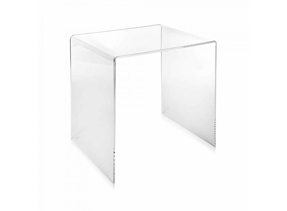 Modern design transparent side table 50x50 cm Terry Big, made in Italy