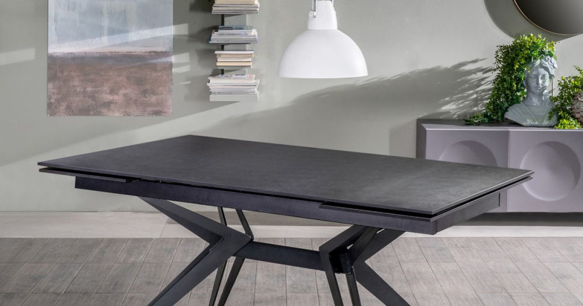 Extendable table to 240 cm in ceramic with different finishes
