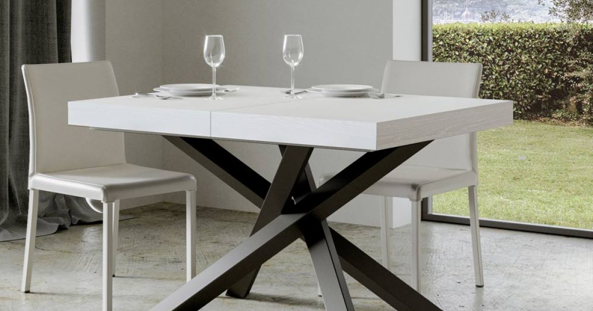 Extendable table up to 440 cm in Anthracite Iron and Wood