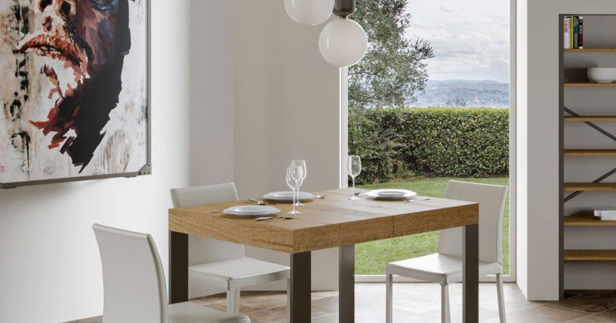 Modern Extendable Table in Melamine Wood
