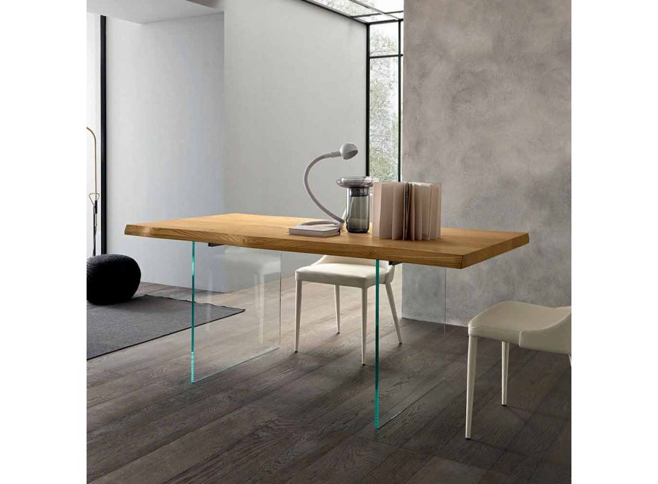 Extendable Table with Glass Top Made in Italy