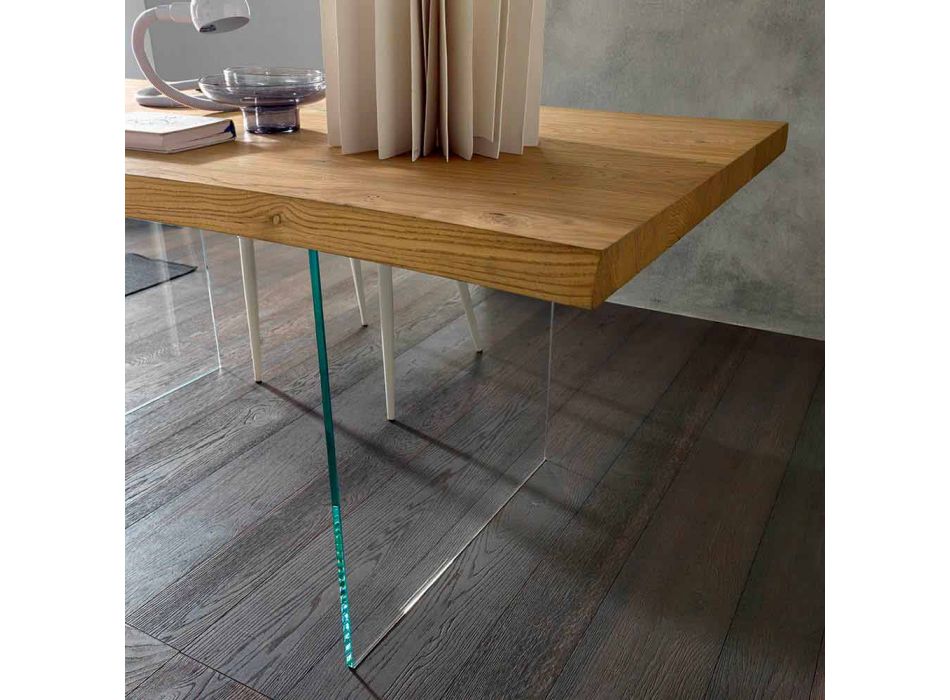 Extendable Table with Glass Top Made in Italy