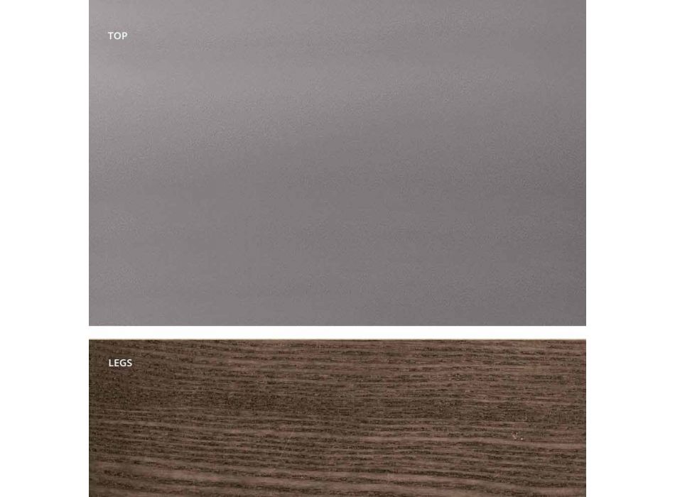 Extendable table in fumè glass and solid wood made in Italy, Dimitri