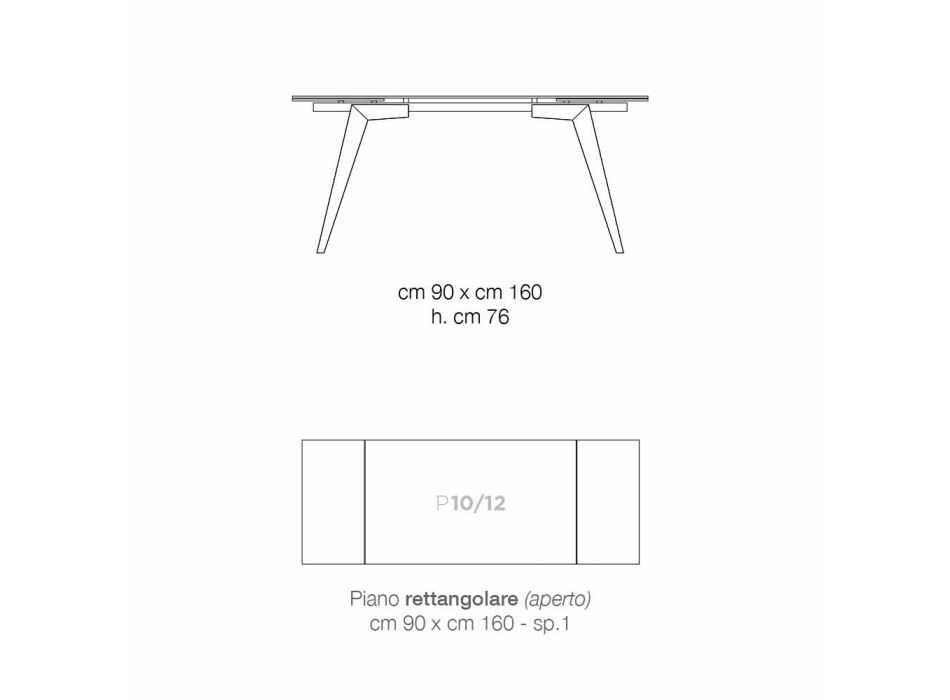Extendable table in fumè glass and solid wood made in Italy, Dimitri