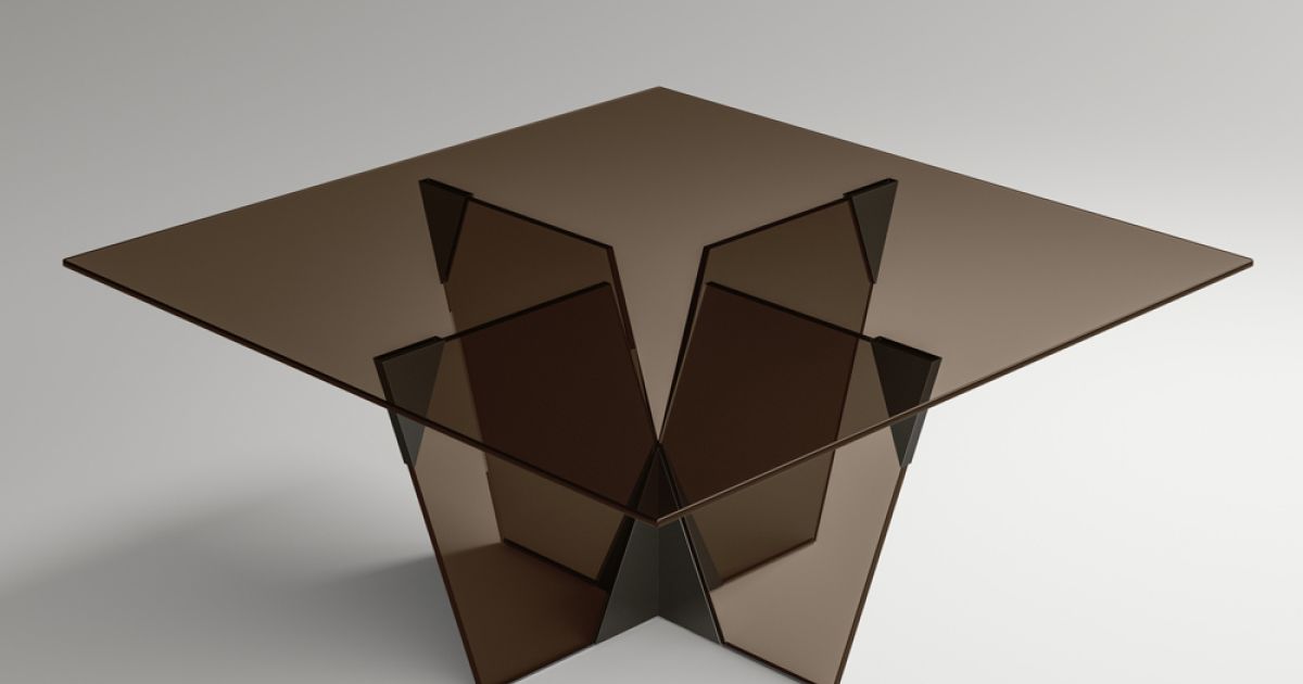 Square Kitchen Table in Modern Made in Italy Glass