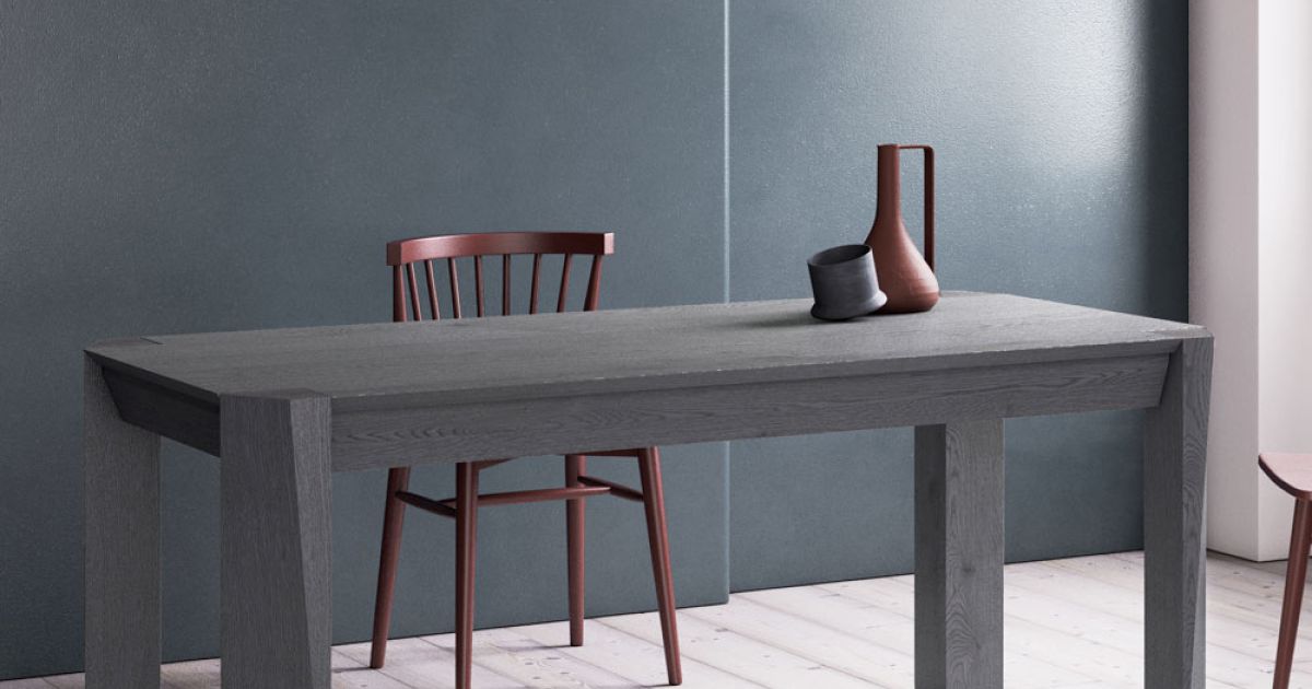 Fixed Table with Helical Lamellar Legs