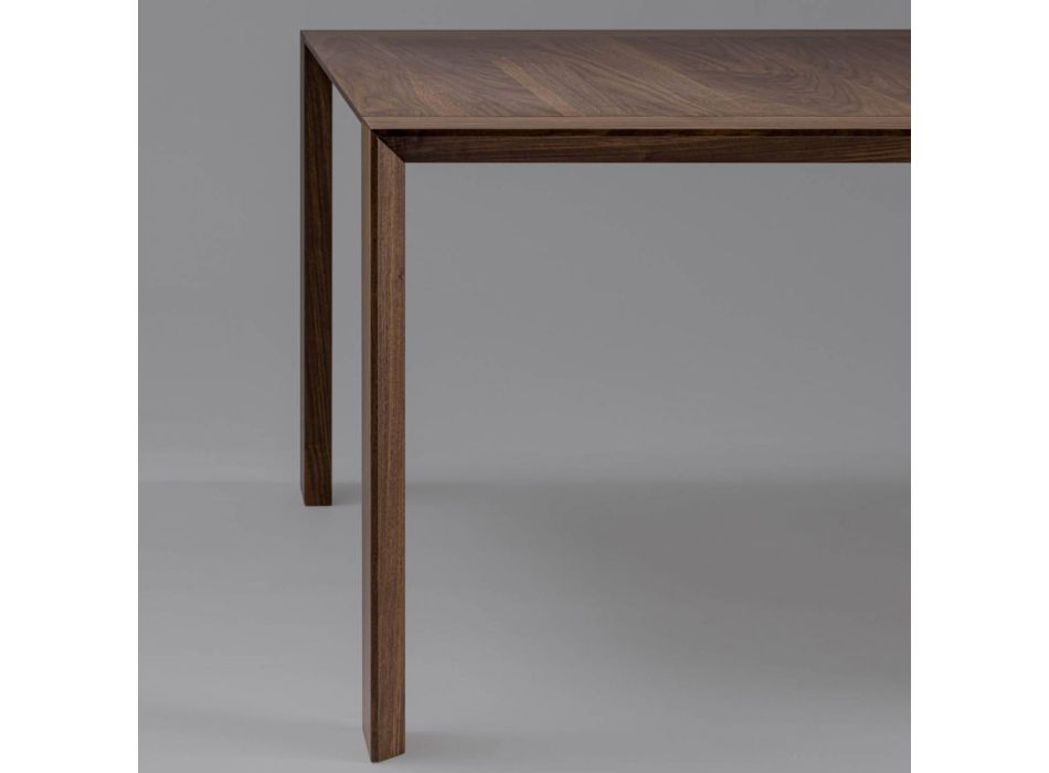 Fixed Table with Beveled Legs Veneered on Lamellar