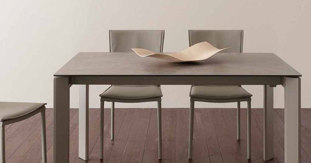 Extendable dining table up to 240 cm in glass-ceramics, Terni
