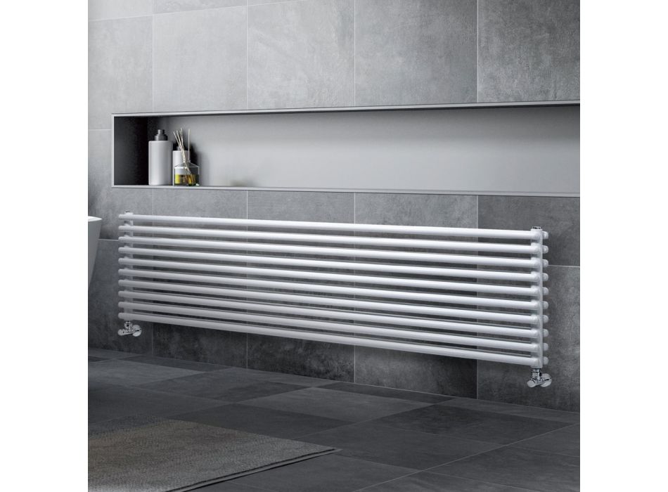 Hydraulic radiator with double series of horizontal elements