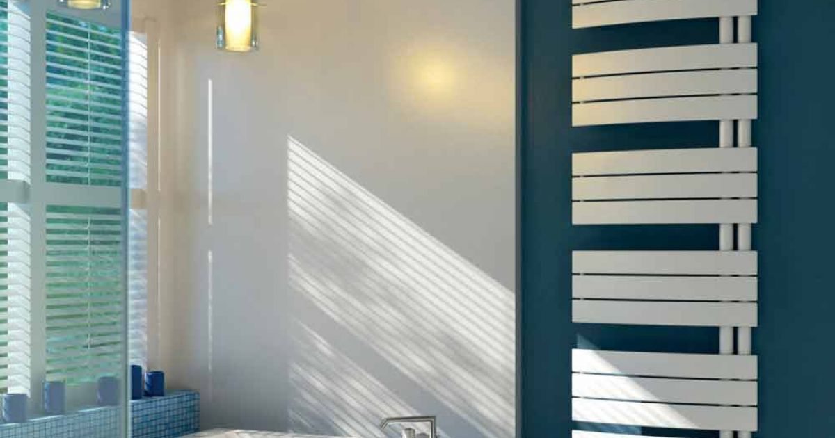 White steel hot water radiator, modern design, Sail by Scirocco H
