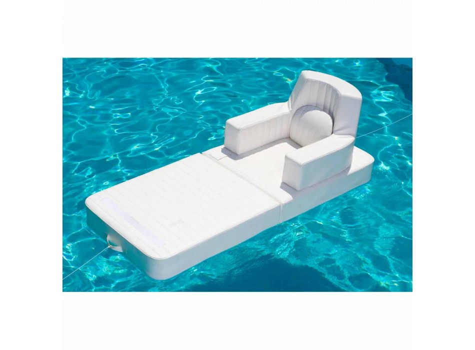 Floating pool lounge chair Trona, white color, made in Italy