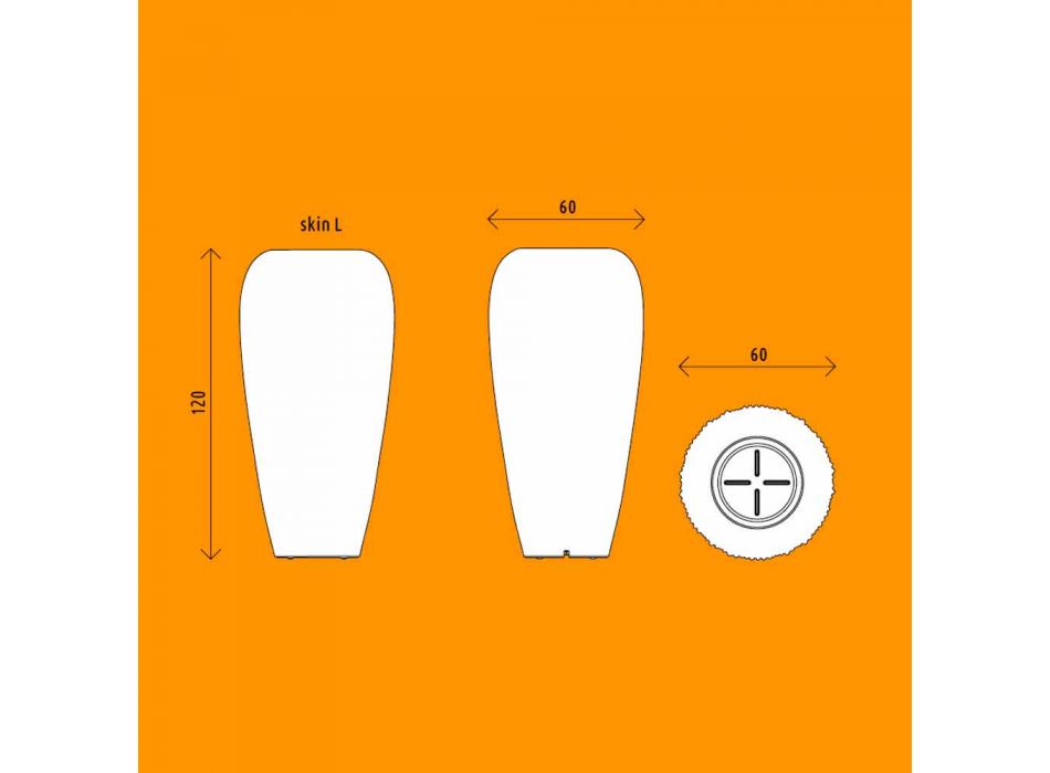 Luminous Design Outdoor Decor Vase in Polyethylene