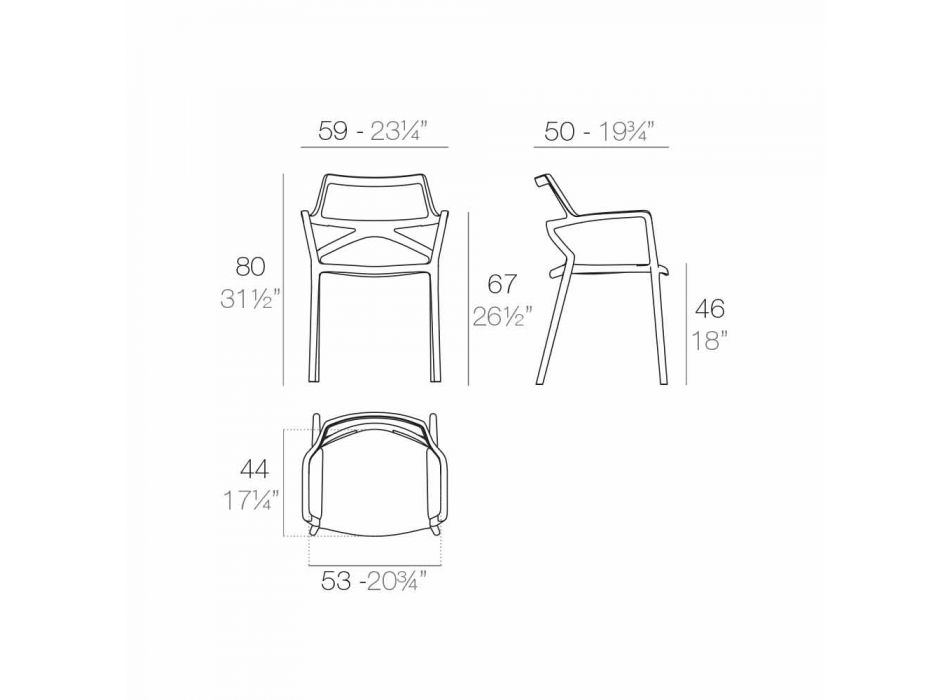 Vondom Delta outdoor chair in polypropylene, modern design